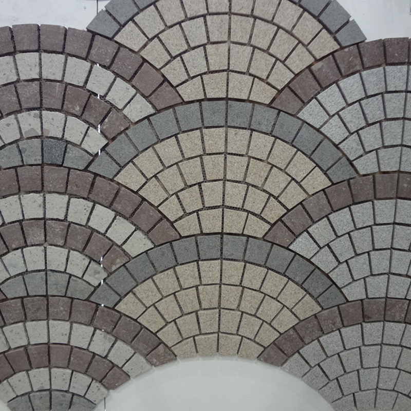 Porphyry Meshed Fan Shape Paving Stone