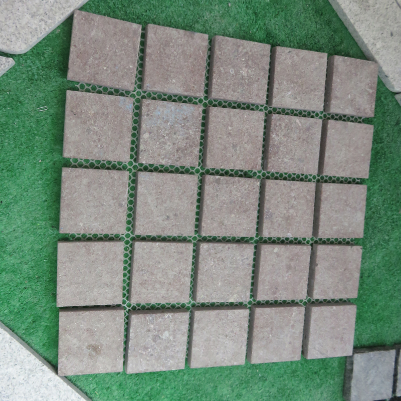 Red NG113 Meshed Natural Stone Mesh Tile