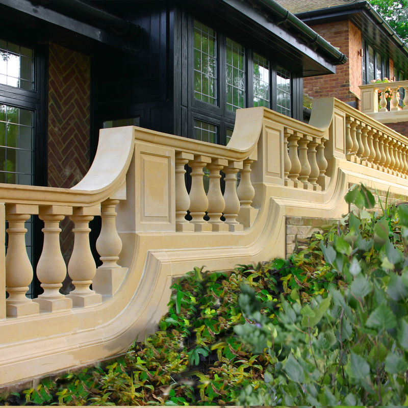 square rustic granite baluster stone