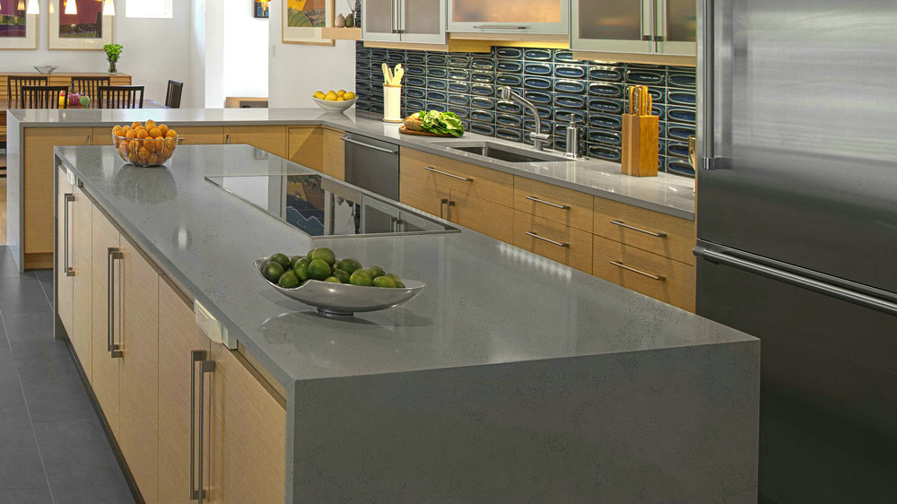 Ice Age Blue Quartz Stone Slab Kitchen Quartz Countertops