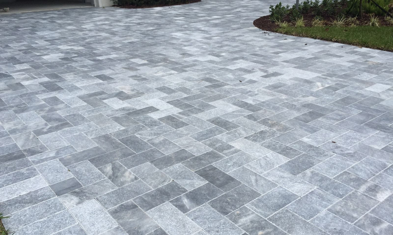 Silver grey scabos travertine