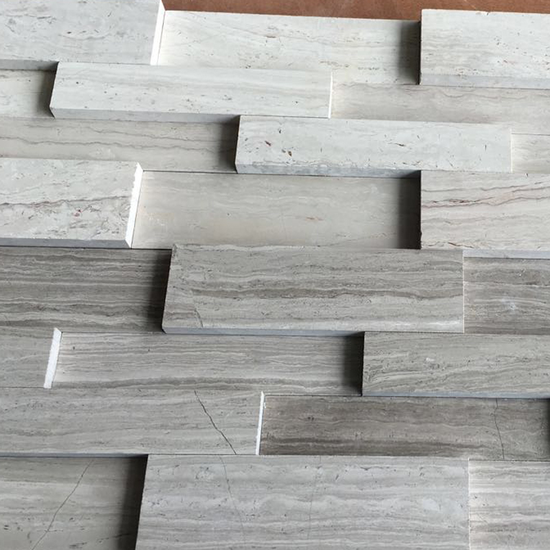 White Marble Ledge Stone Veneer Panels Split Face Mosaic Ledgestone Tiles