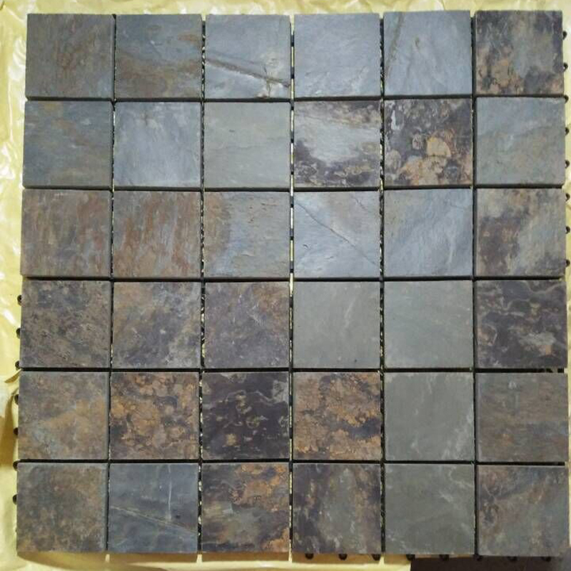 Rusty Slate Square Mosaic Tile