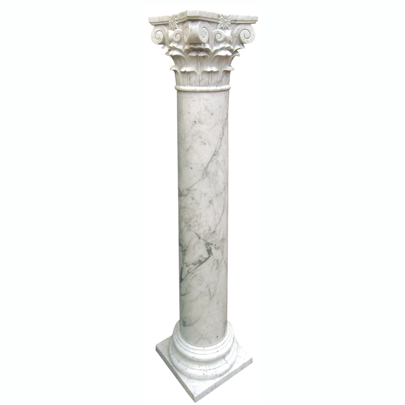 Snow White Marble Column Smooth Column Round Column Newstar Stone